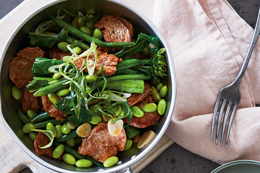 Sticky pork and garlic greens | CSIRO Total Wellbeing Diet