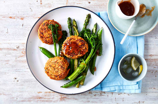 Tandoori chicken rissoles with saute greens | CSIRO Total Wellbeing Diet
